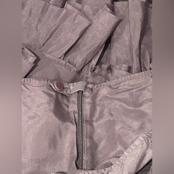Eileen Fisher | Skirts | Eileen Fisher Silk Taffeta Knee Length Ruffle ...